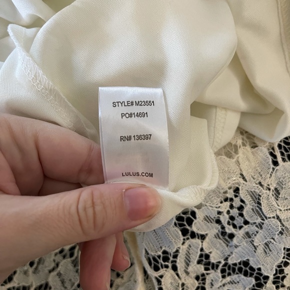 Lulus | Dresses | Lulus Zenith Cream Lace Maxi Wedding Dress Cross ...